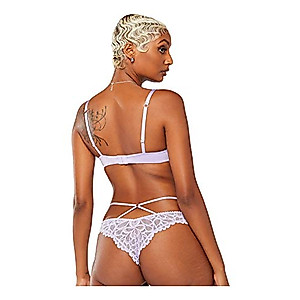 Savage X Fenty, Women's, Missy Savage Not Sorry Half Cup Bra with Lace, Lavender, 32DDD