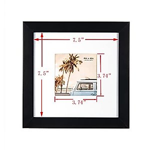 Scholartree Black 8x8 Picture Frames Set of 6, Display 8x8 without Mat or 4x4 with Mat，Wall Gallery Photo Frames