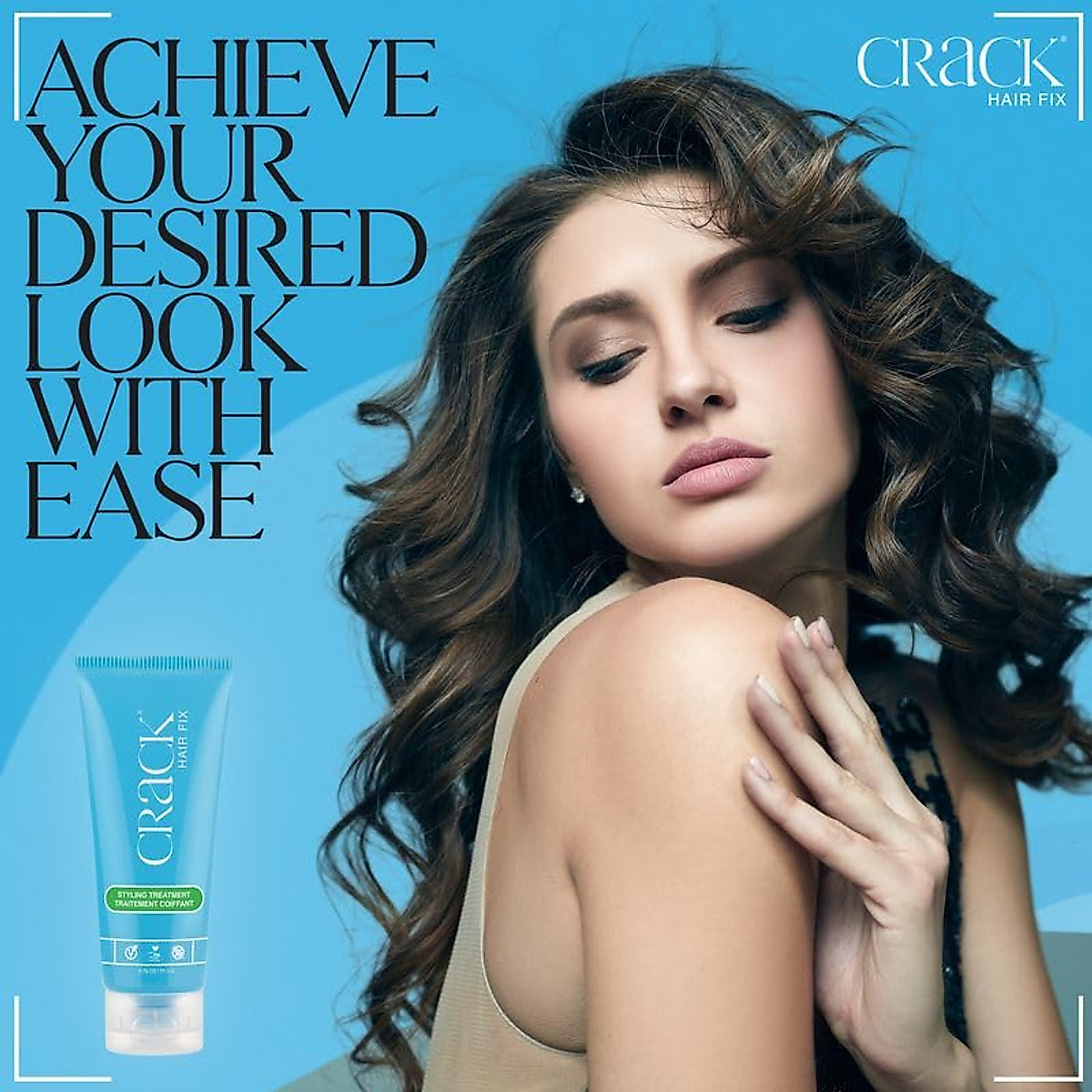 Crack HAIR FIX Styling Creme - Multi-Tasking, Anti-Frizz, Leave-In Styling Aid With Protection from Humidity, Chlorine, Heat Treatments & Sun