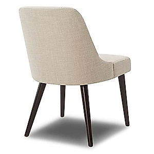 CHITA Mid-Century Modern Dining Chair, Upholstered Fabric Accent Chair for Dining Room, Set of 2, Flax Beige in Fabric