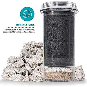 Filter Cartridge (1361) and Mineral Stones (1386) - Water System Components - Advanced Replacement for Gravity Water Filter Purifier System (1360)