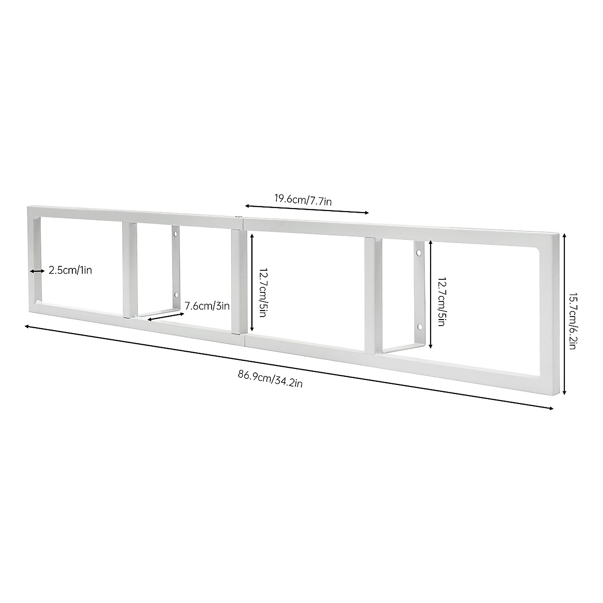 Vintoro 5PCS Wall Mount 34 Inch Media Storage Rack,Metal Floating Shelf Set,4 Compartments Cube Storage Shelf,Video Game Organizer,Open Bookshelf,for Bedroom,Study Room,Living Room,Office(White)