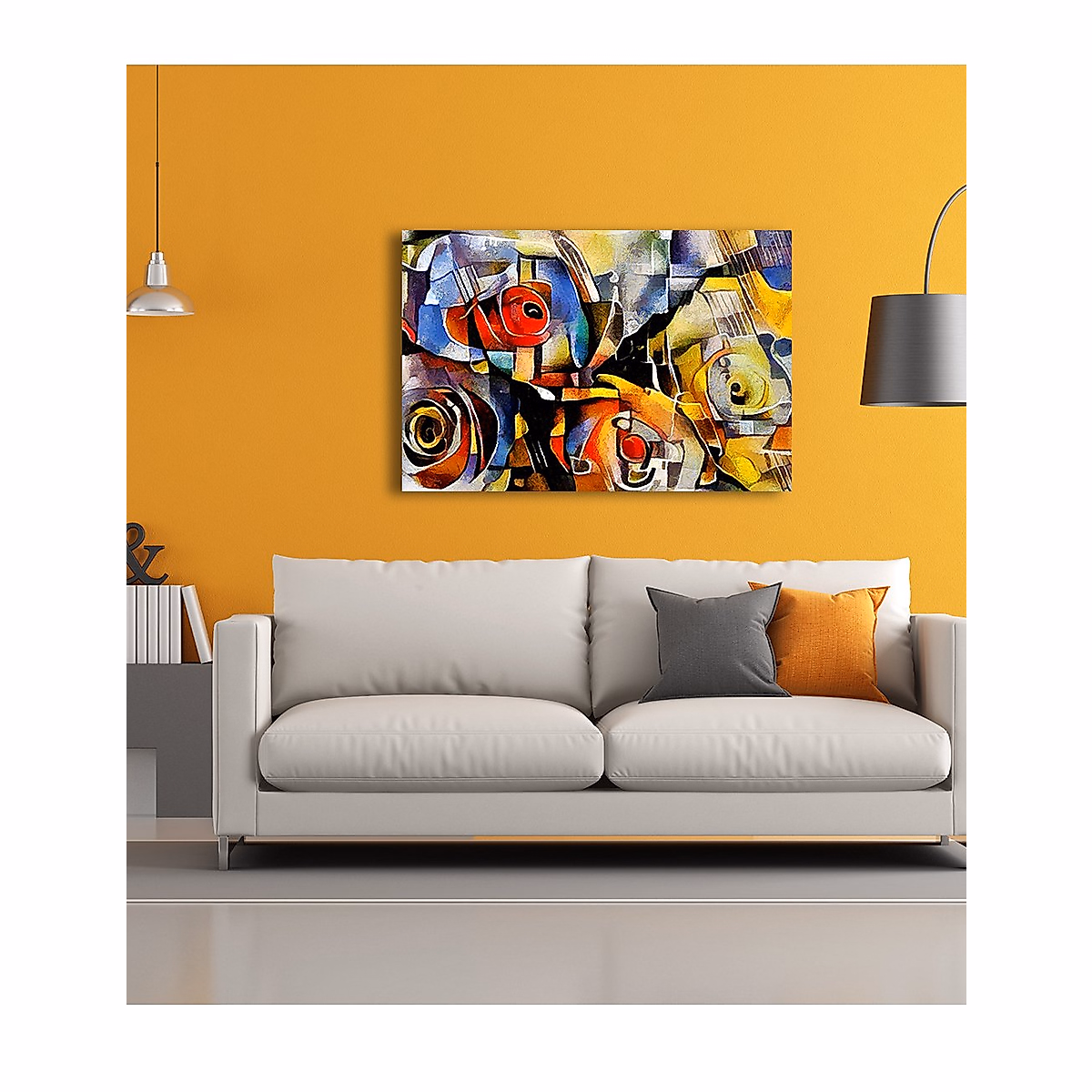 IPIC - A bouquet of beautiful flowers, oil painting in Picasso style. Giclee Print on Canvas Wall Art for Home Decor. 36x24