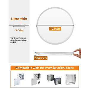 6PACK LED Flush Mount Ceiling Light Fixture, 12Inch 28W Ceiling Light, Dimmable & 3000K/4500K/6000K 3 Color Adjustable Round Ceiling Light 3200LM Low Profile Ceiling Light Fixtures for Kitchen Bedroom