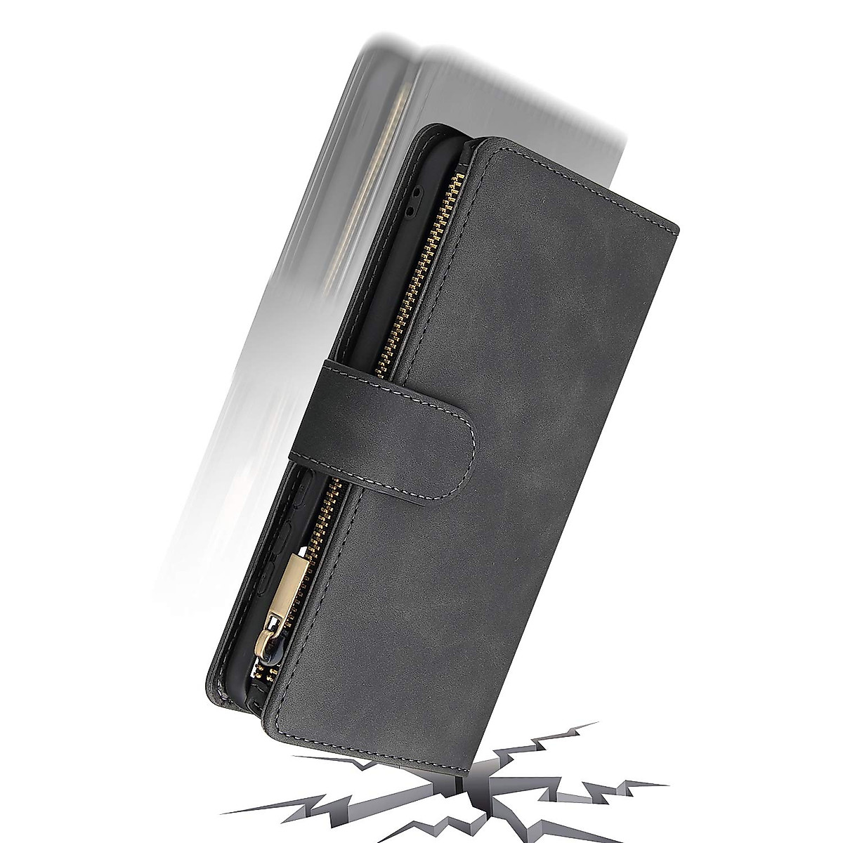 Asuwish Compatible with Huawei P30 Lite Wallet Case Tempered Glass Screen Protector and Leather Flip Cover Card Holder Stand Cell Accessories Phone Cases for Hawaii P30Lite P 30 30Lite Women Men Black