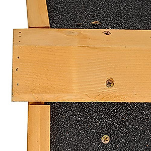 PawHut 2-Level Rabbit Hutch Bunny House with Weatherproof Hinged Asphalt Roof, Removable Tray and Ramp for Outdoor