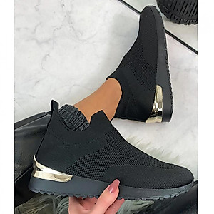 PGOJUNI Women's Fashion Sneakers Walking Running Shoes Ladies Slip on Tennis Shoes Casual Comfortable Non-Slip Air Cushion Sneakers