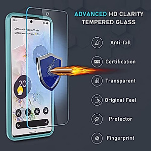 Google Pixel 6a 5G Case with Screen Protector + Camera Lens Protector,Heavy Duty Shockproof Full Body Protective Phone Cover,Built in Rotatable Magnetic Ring Holder Kickstand,2022 Mint Green