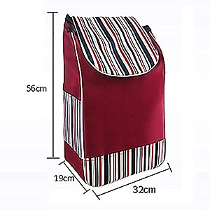 34L Trolley Bags for Shopping Cart - Shopping Trolley Storage Bag, Portable Waterproof Oxford Cloth Shopping Cart Trolley, Shopping Cart Replacement Bag, Trolly Bag Shopping L32 X W19 X H56cm (Size :