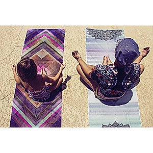 Hot Yoga Towel,Non-Slip Yoga Mat Cover,Eco-Friendly,Exclusive Pockets Cover Each Corner of The mat,Microfiber Yoga Towel,Ideal for Bikram, Hot Yoga, Pilates,or Sweaty Practice (Cosmic)