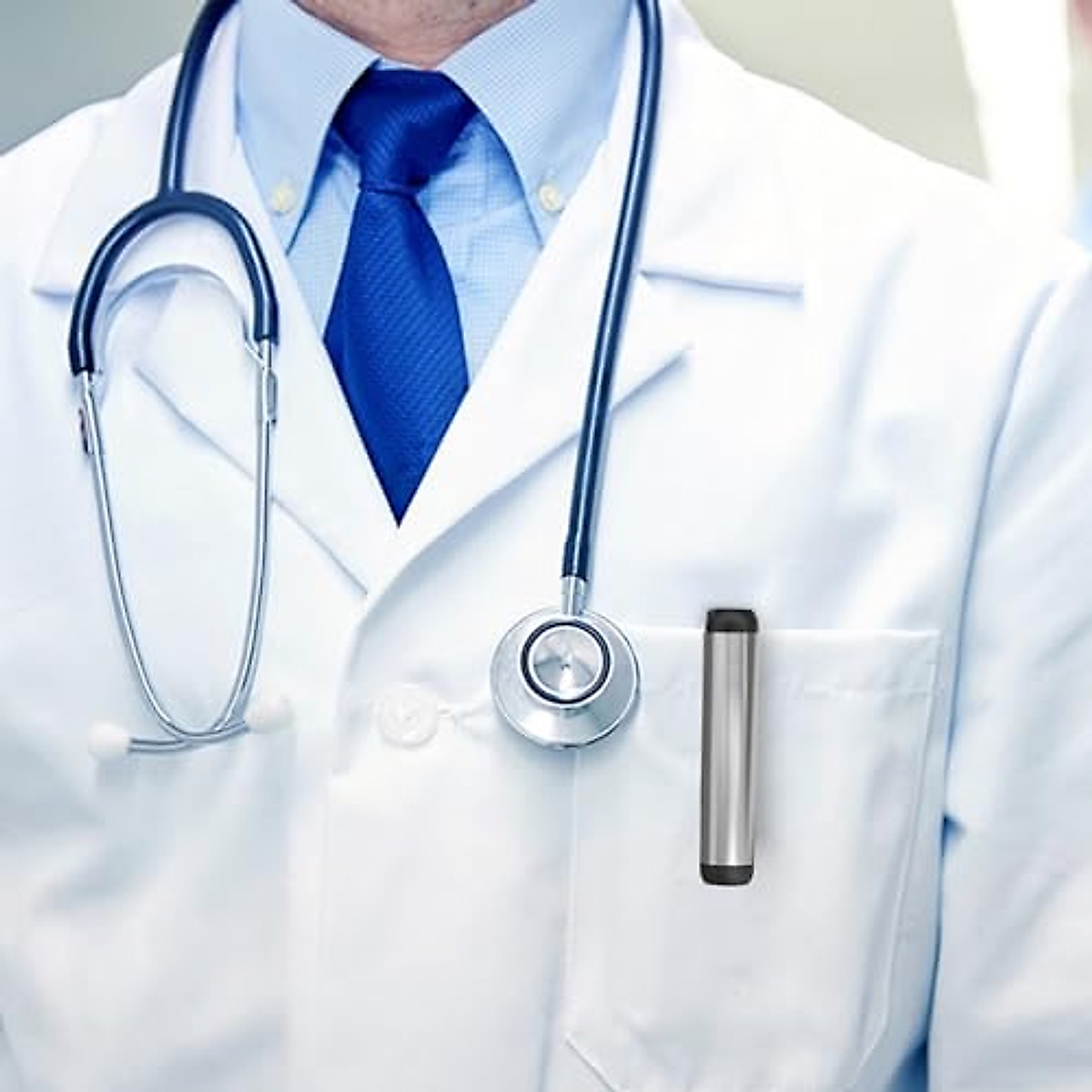 Qcwwy LED Penlight Aluminum Alloy Portable USB Rechargeable Dual Beam Penlight for Medical Professionals, Nurses - Pocket Handheld Light