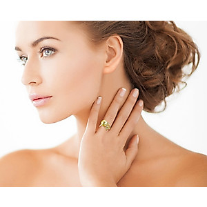 The Pearl Source 18K Gold 9-10mm Round Genuine Golden South Sea Cultured Pearl & Diamond Eva Ring for Women