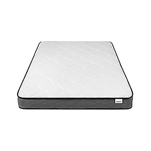 Amazon Basics High Density Foam Medium Firm Mattress - CertiPUR-US Certified, 7 inch, Twin, 2 Pack, White & Gray