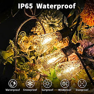 FOOMAN 100FT Outdoor String Lights,Shatterproof Dimmable LED Cafe Lights Waterproof ST38 Connectable Outdoor Patio Lights with 54 Plastic Bulbs for Porch Backyard Garden Bistro(2×50FT)