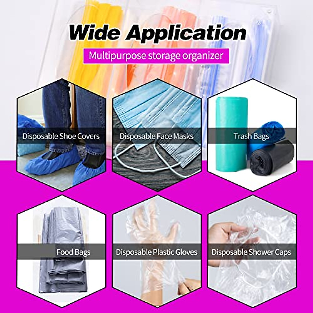 Bag Storage Organizer, Acrylic Food Storage Bag Organizer, Clear Bag Storage Organizer for Solimo, Hefty, Glad, Compatible with Gallon, Slider Quart, Freezer, Sandwich, Snack