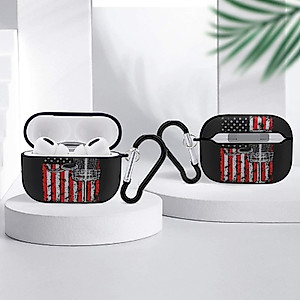 Patriot Disc Golf American Flag Airpods Case Cover for Apple AirPods Pro Cute Airpod Case for Boys Girls Silicone Protective Skin Airpods Accessories with Keychain