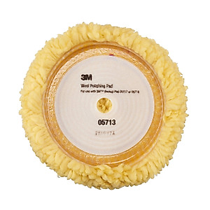 3M Wool Polishing Pad (05713) – For Boats, Cars, Trucks and RVs – Single-Sided – 9 Inches , Yellow