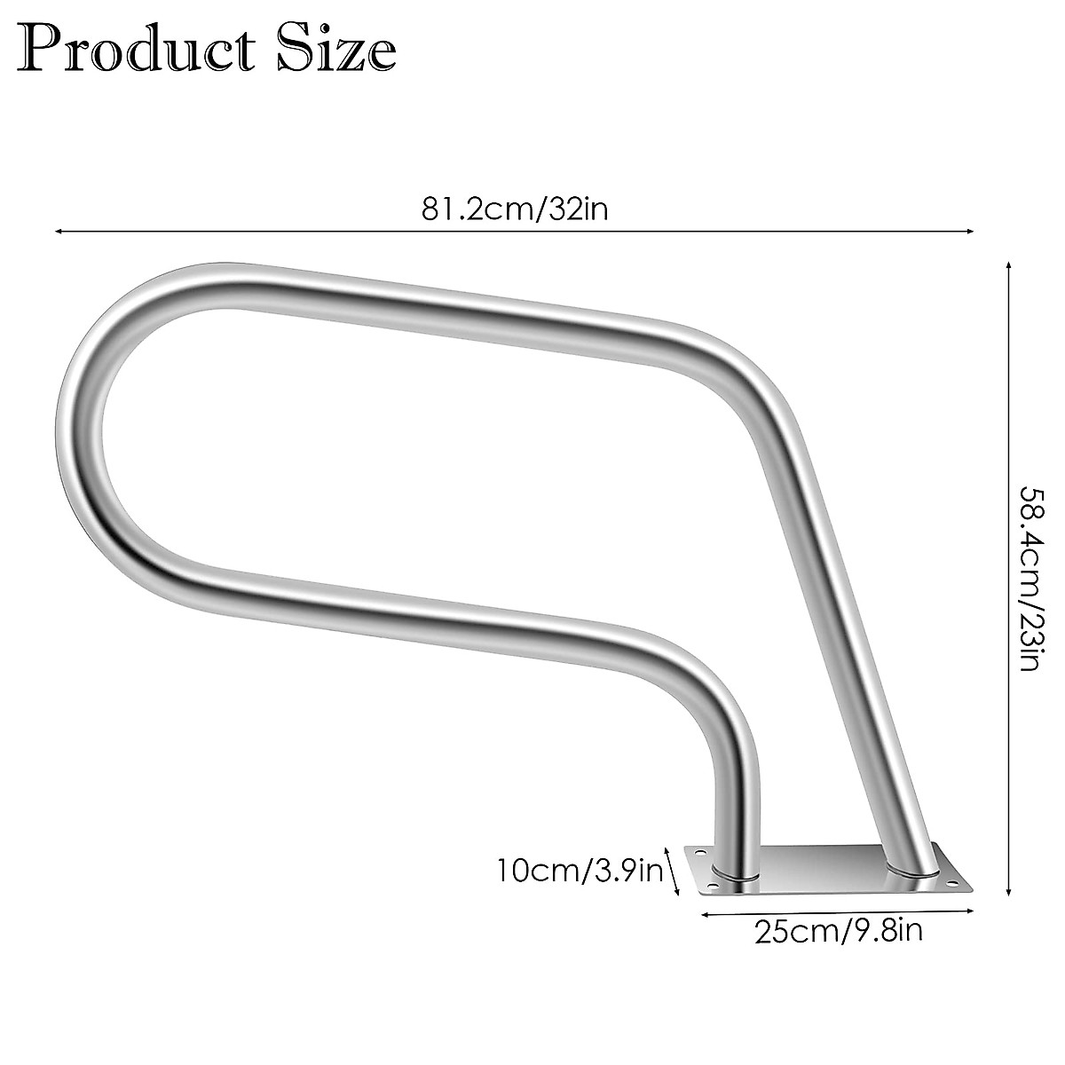 Pool Rail 32x23 Pool Railing for Inground Pool 304 Stainless Steel Pool Handrail Rustproof Pool Safety Handrails, Swimming Pool Stair Rail with Blue Grip Cover & Anchors Screws