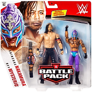 WWE Rey Mysterio vs Shinsuke Nakamura Battle Pack Series #62 with Two 6-inch Articulated Action Figures & Ring Gear