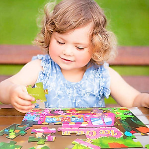 Puzzles for Kids Ages 3-5 24 Pieces Large Ice Cream Truck Kids Jigsaw Puzzles, Professional Preschool Toy Puzzles for Toddlers Boys and Girls –16''x12'' with Storage Box