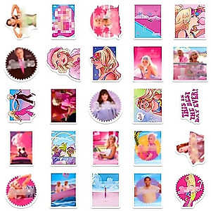 50Pcs Cute Pink Girls Stickers for Suitcase Skateboard Trunk Laptop Computer Water Bottles Phone Car Teens Boys Girls Decal Waterproof Sticker.