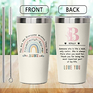 Gifts for Aunt from Daughter Kids Personalized Tumbler for Christmas Birthday Mothers Day Custom Insulated Stainless Steel Tumblers