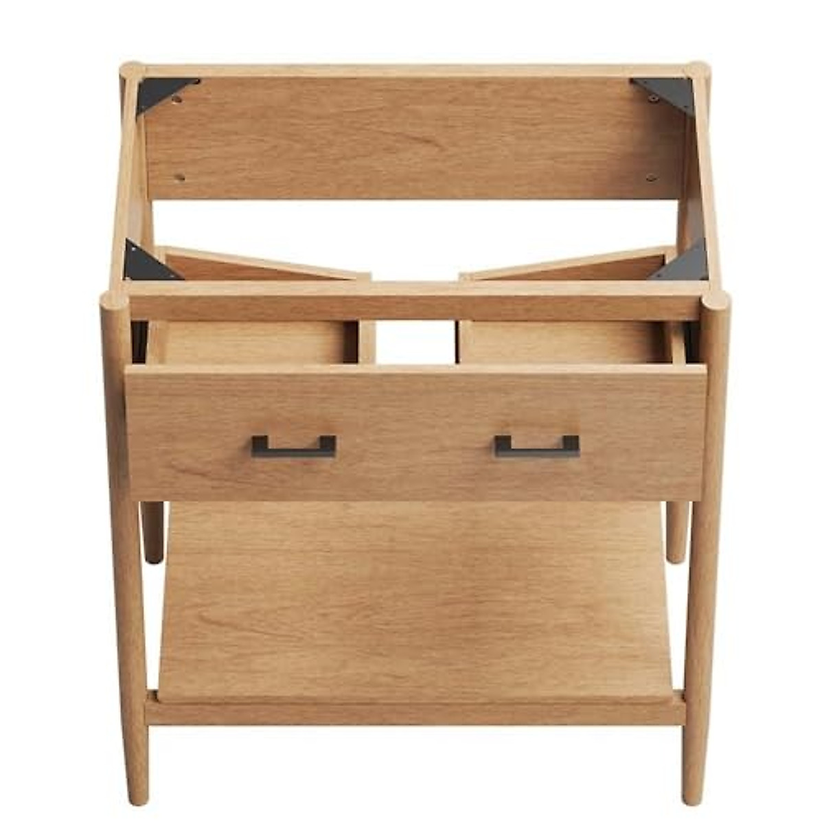 Modway Zaire 30” Mid-Century Bathroom Vanity Cabinet Washstand in Natural, (Sink Basin Not Included), 30 Inches