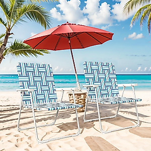 Webbed Folding Chair for Adults Outdoor Portable Lightweight Heavy-Duty Metal Frame Lounge Camping Chairs forPatio Yard Garden Backyard Lawn Beach (2)