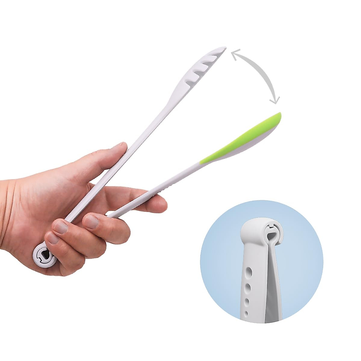 Grand Fusion 5 in 1 Tongs. Serving Set for Pasta or Salad, Herb Stripper, Sauce Spoon, Spatula - Scrapper,Fork and Spoon Spatula Grips. Heat Resistant, Non-Stick, and BPA Free