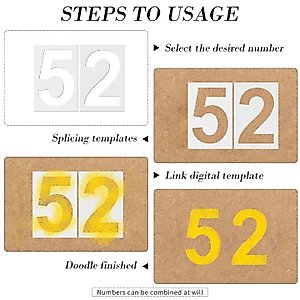 12 Inch Large Number Stencils Set Reusable Plastic Large Size Number Stencils for Cake Stencil Address Number Painting Stencils