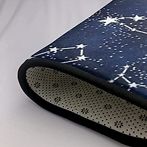 Galaxy Starry Night Stars Glow in The Dark Midnight Area Rug, Bedroom Living Room Kitchen Rug, Doormat Floor Mat Standing Mat, Children Play Rug Carpet Bathroom Rug Mat, Throw Rugs Carpet Yoga Mat