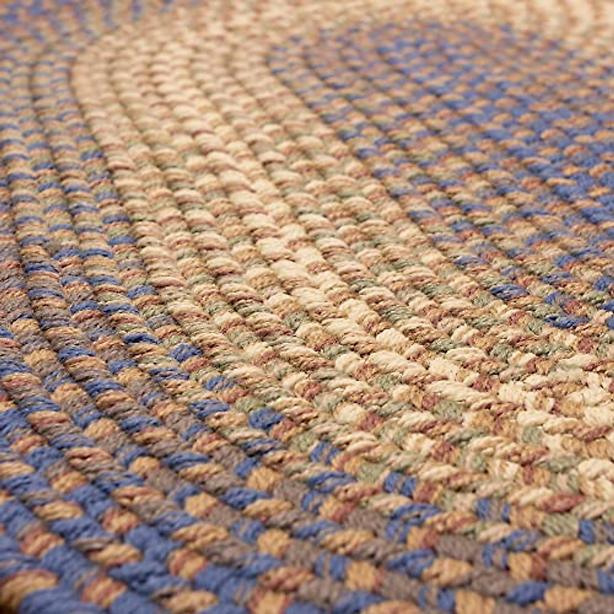 Super Area Rugs Classic Hartford Soft Blue & Cream Braided Rug Made in USA,2' X 3' Oval