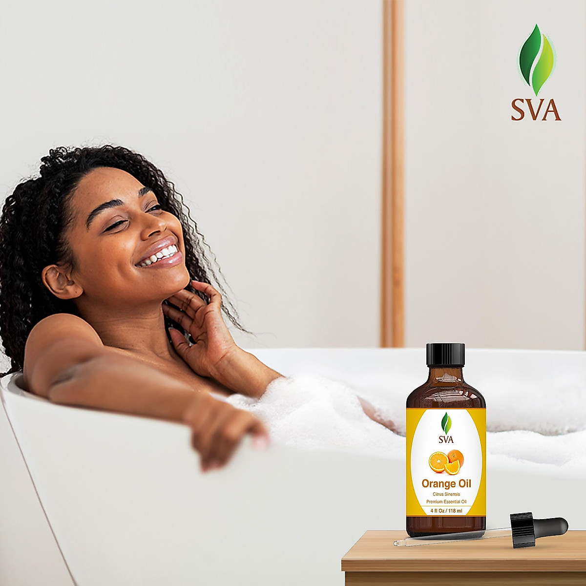 SVA Orange Essential Oil 4oz (118ml) Premium Essential Oil with Dropper for Diffuser, Aromatherapy, Hair Care, Scalp Massage & Skin Care