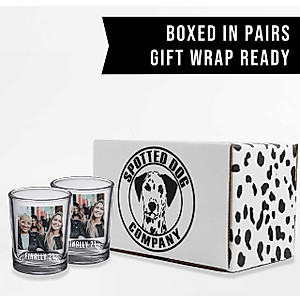 2pk Personalized Printed Photo 2.5oz Shot Glasses, Gifts for Dads and Moms, custom image or pictures – anniversaries, party favors, bachelor or bachelorette party, 21st birthday shot glass