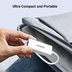 UGREEN Ethernet Adapter USB to 10 100 Mbps Network Adapter RJ45 Wired LAN Adapter for Laptop PC Compatible with Nintendo Switch Wii Wii U MacBook Chromebook Surface Windows macOS Linux White