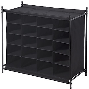 STO STO Shoe Rack Organizer, 5-Tier 20 Pairs Free Standing Stackable Shoe Rack Cubby for Entryway, Closet and Hallway, Gray