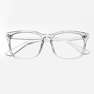 GQUEEN Fashion Glasses Non Prescription Fake Glasses for Women Men Clear Lens Square Transparent, 201582