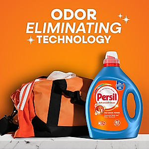 Persil Advanced Clean Oxi+Odor Power, Liquid Laundry Detergent, High Efficiency (HE), Deep Stain Removal, 2X Concentrated, 82.5 fl oz, 82 Loads