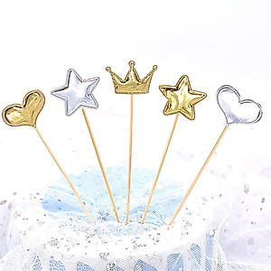 Cake Topper Mini Balloon Garland Confetti Acrylic Happy Birthday Cupcake Topper for Birthday Cake Supplies Decorations