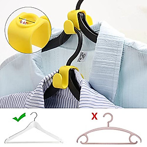 40 Pcs Double-Sided Clothes Hanger Connector Hooks Closet Space-Saving Hanger for Organizing Clothes, Yellow/Black