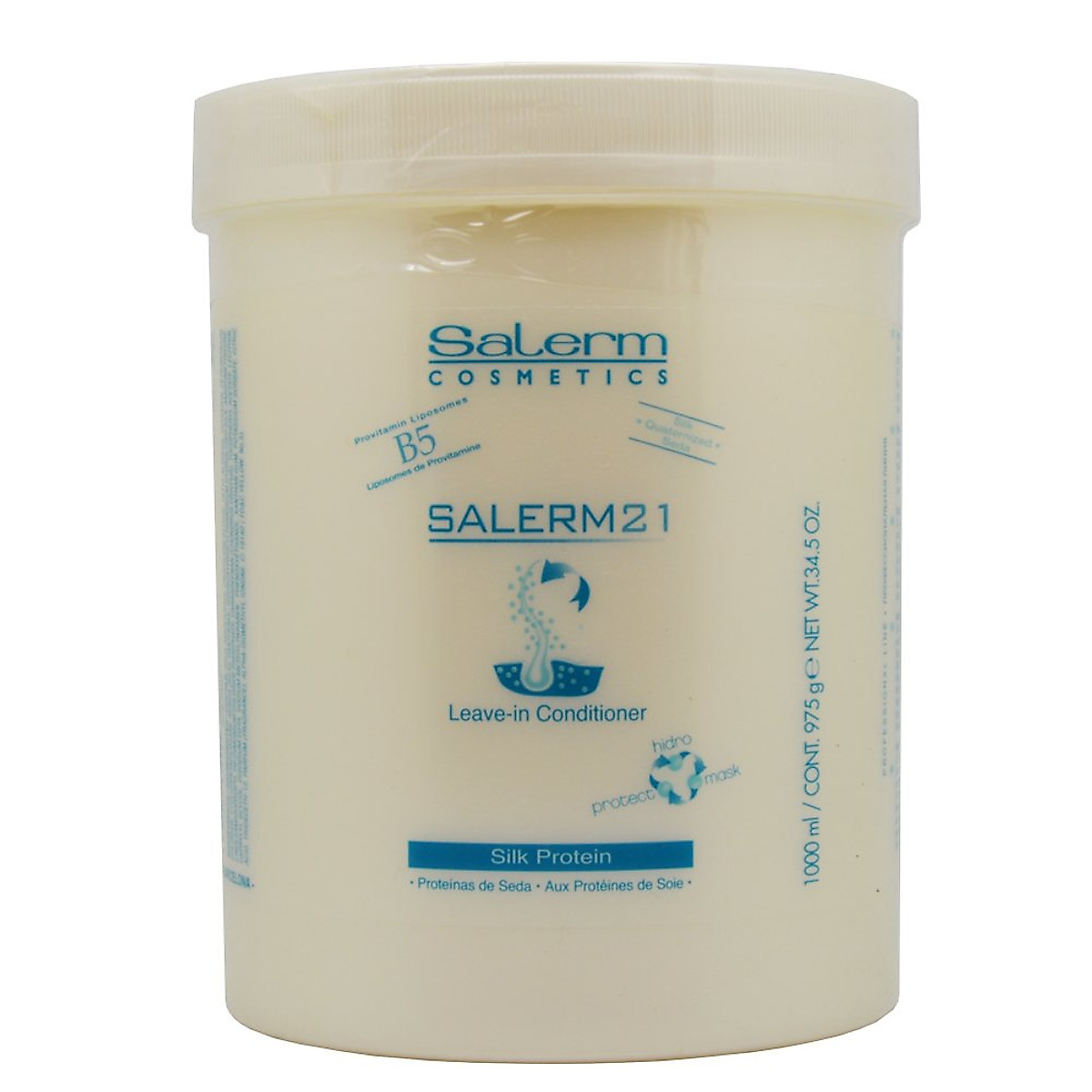 Salerm Cosmetics 21 LEAVE-IN Conditioner, B5 Provitamin Lipsomes & Silk Protein (34.5 oz - large tub size)