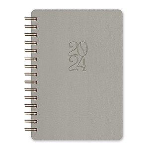 Orange Circle Studio Agatha 2024 Weekly Planner, Spiral Notebook, Weekly & Monthly Calendar Views, To Do List Notepad, Appointment, Budget & Goal Tracker, 17-Month Agenda for School/Work, Greige