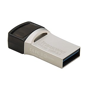 Transcend 64GB JetFlash 890S OTG Flash Drive with USB3.1 and USB Type-C Connectors