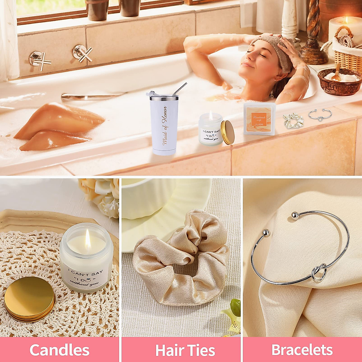 DHQH Bridesmaid Proposal Gifts Bridesmaid Gifts Box from Brides Bachelorette Party Gifts for Bridesmaids Wedding Gifts for Bridesmaid,20oz Bridesmaid Tumbler With Lid and Straws