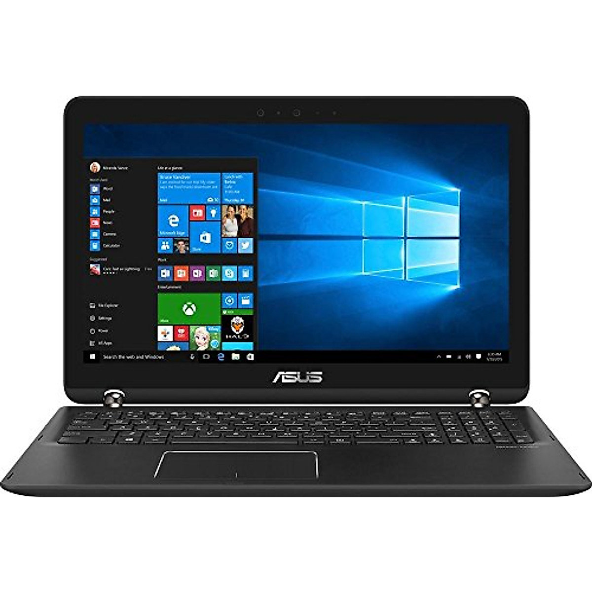 Asus 2-in-1 15.6" Touch-Screen FHD Laptop, Intel Core i7-7500U, 12GB DDR4 RAM, NVIDIA GeForce 940MX 2GB, 2TB HDD, Bluetooth, HDMI, Backlit keyboard, HD Webcam, Win10- Sandblasted black aluminum