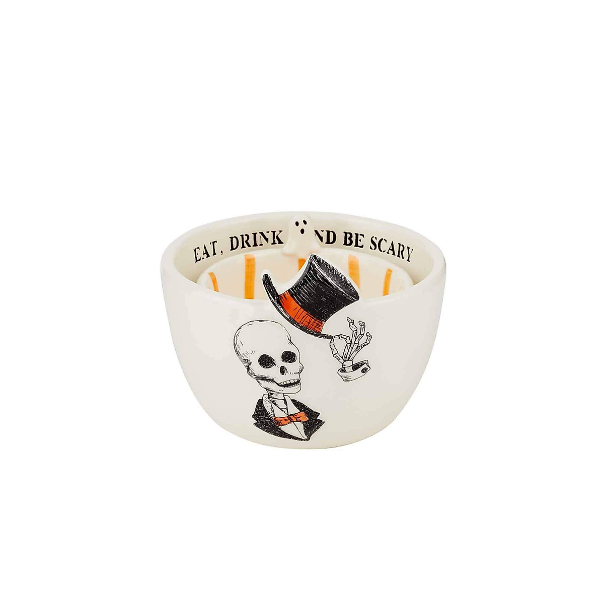 Mud Pie Halloween Nested Dip Bowl Set of 2 (Skeleton)
