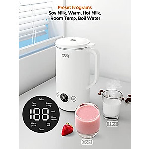 VEGAPUNK Nut Milk Maker Machine 20oz - Smart Automatic Cold and Hot Dairy Free Soybean/Oat/Coconut/Soy Milk Maker Machine with Filter Bag - Plant Based Almond Cow Milk Machine Maker for Vegan