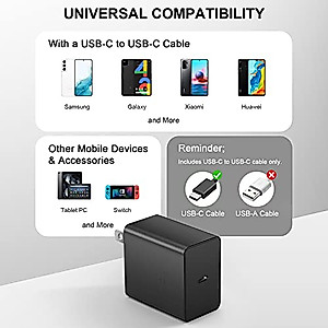 Type C Charger 45W, Super Fast Charger Type C with 6FT C to C Android Charger Cable 5A Fast Charge USB C Charger Charging Block for Samsung Galaxy S23/S22 Ultra/S22+/S21+/S21/S20/S10/Note 20/Note 10
