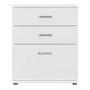 Bush Business Furniture Universal Laundry Room Storage Cabinet with Drawers, White