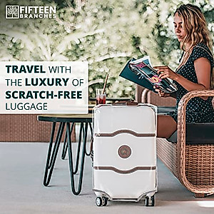 Luggage Covers for Suitcase TSA Approved | Handle Openings on L&R | Premium Clear Suitcase Covers for Luggage TSA Approved | Luggage Protector Suitcase Cover | Size 28in |Clear Luggage Cover Protector